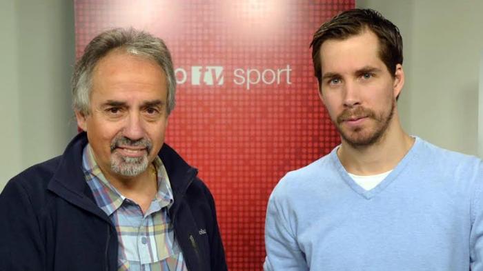 Matthias Schoder, Goalie EHC Visp, im Gespräch mit Norbert Eder auf rrotv sport. Quelle: rro