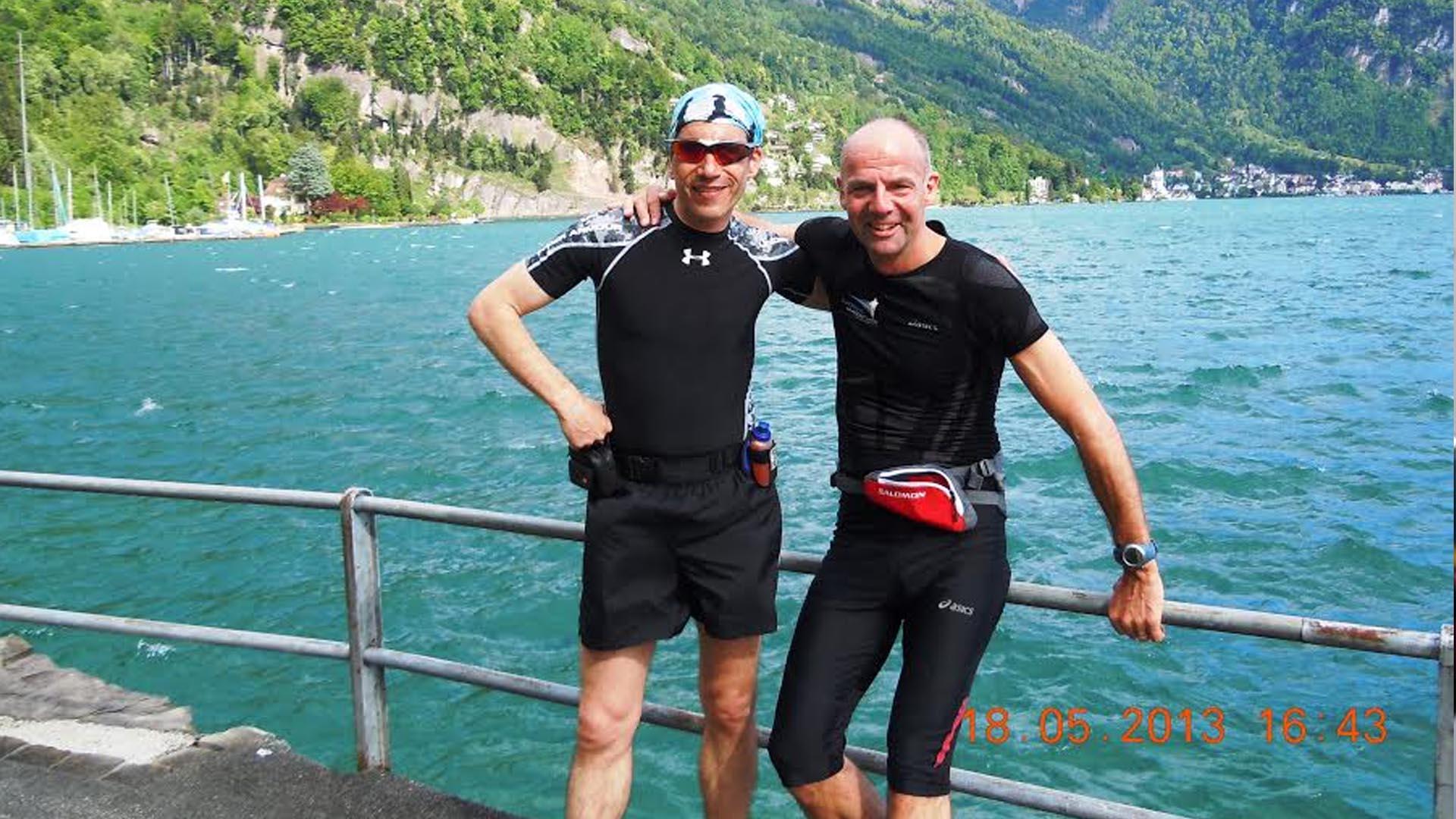 Haben Grosses vor: Stefan Natter und Heiri Bernet wollen von Luzern nach Zermatt joggen. Quelle: zvg