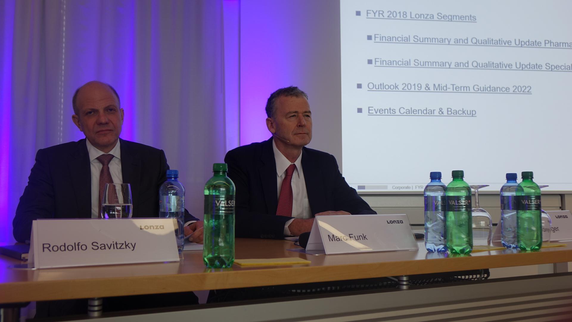 Mit dem designierten CEO Marc Funk (r.) konnte Lonza eine interne ...