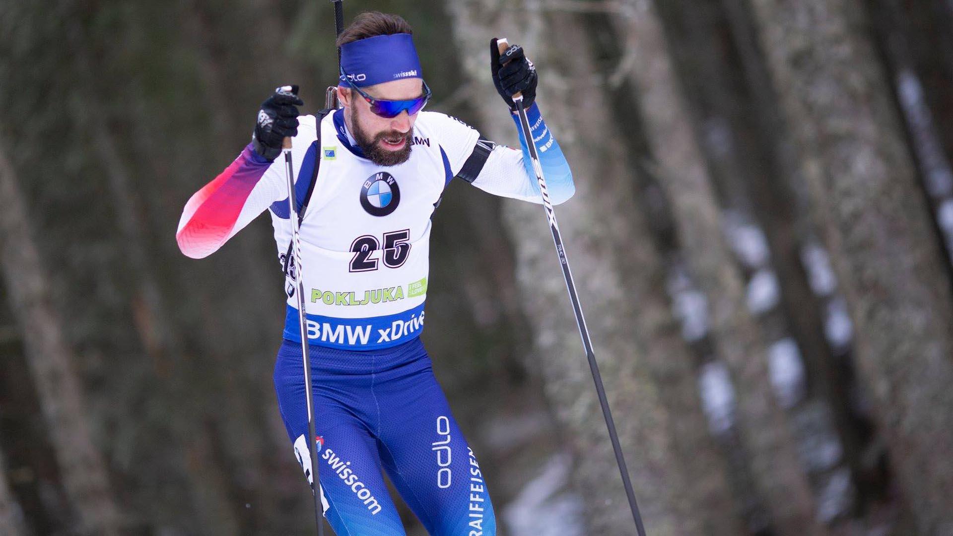 Im Verfolgungsrennen in Pokljuka erreicht Benjamin Weger erstmals einen ...