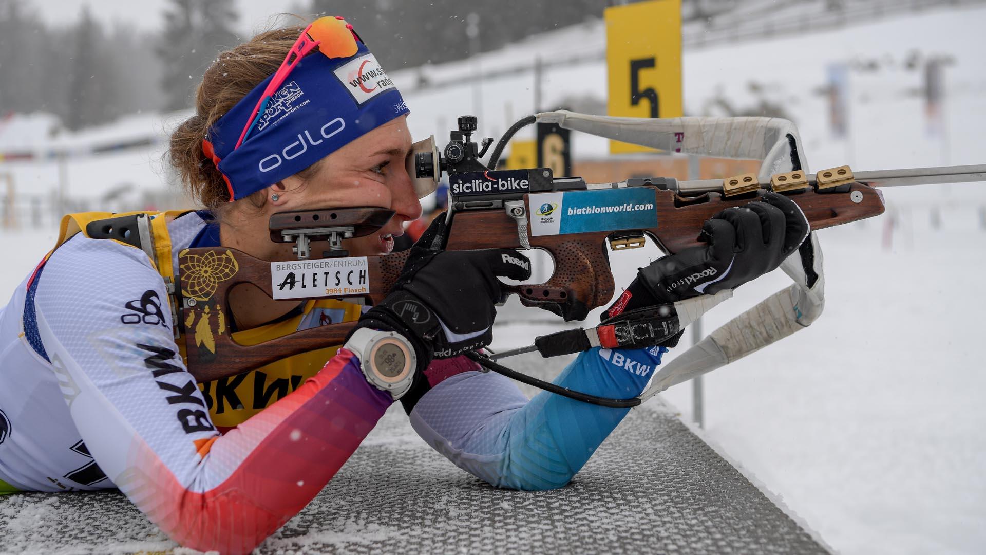 Biathletin Flurina Volken kommt im ersten Alpencuprennen auf den 2 ...