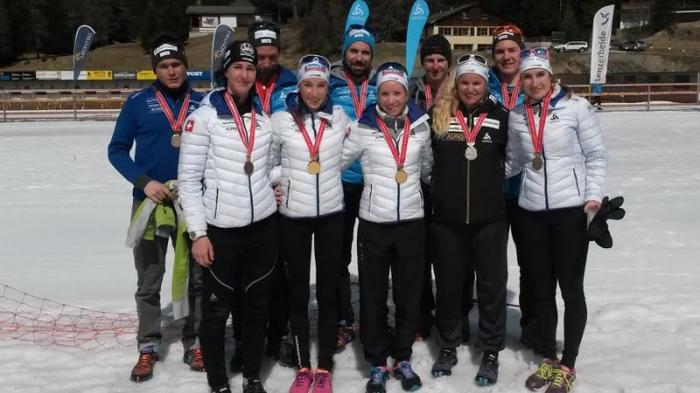 Am zweiten Tag an der Biathlon Schweizermeisterschaften in Lantsch ...