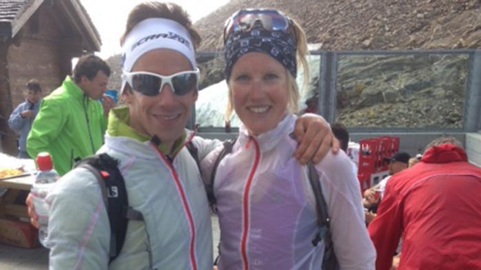 Martin Anthamatten und Victoria Kreuzer laufen beim Glacier Run in die ...