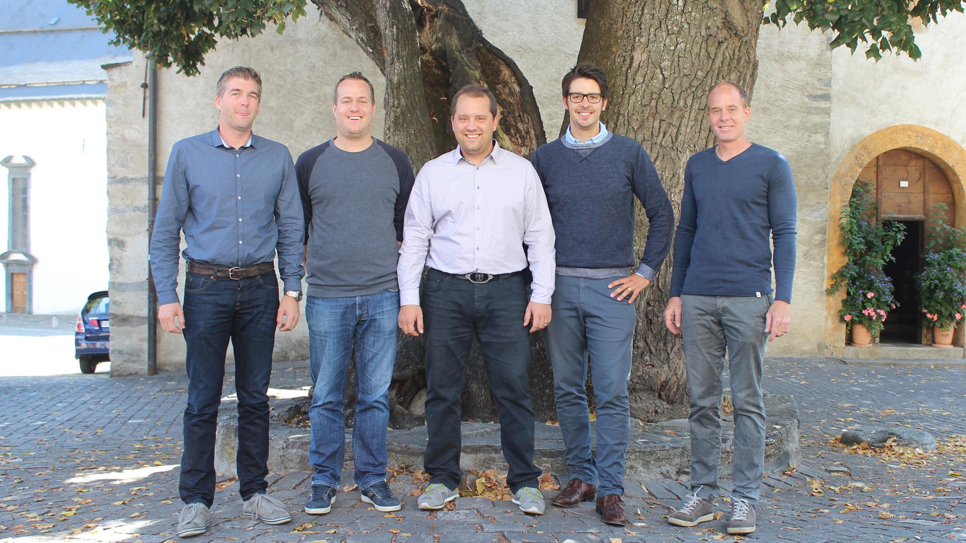 Der Natischer Burgerrat von links: Michel Kummer, Mario Gertschen ...