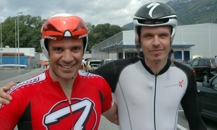 Rinaldo Hugo (l.) und Markus Schibli siegten am 25. Paarzeitfahren ...