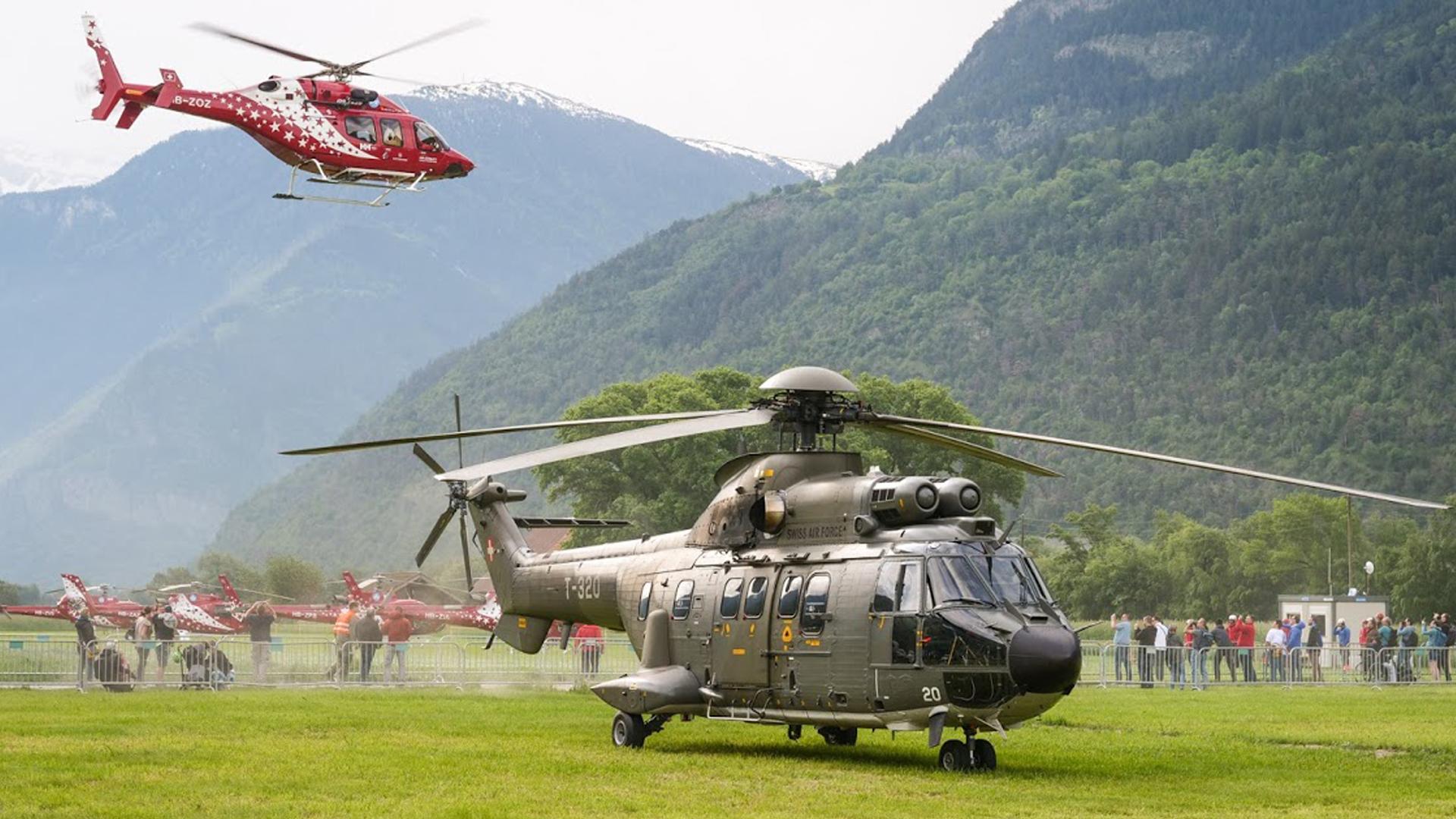 Am 50-Jahr-Jubiläum der Air Zermatt auf dem Heliport in Raron darf auch ...