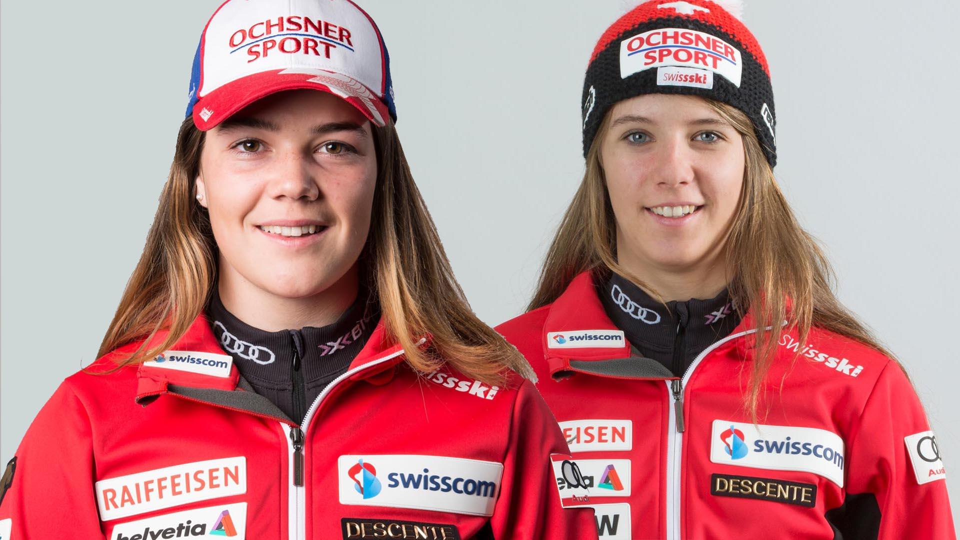 Melanie Meillard (l.) fuhr beim Riesenslalom in Lenzerheide auf Platz ...