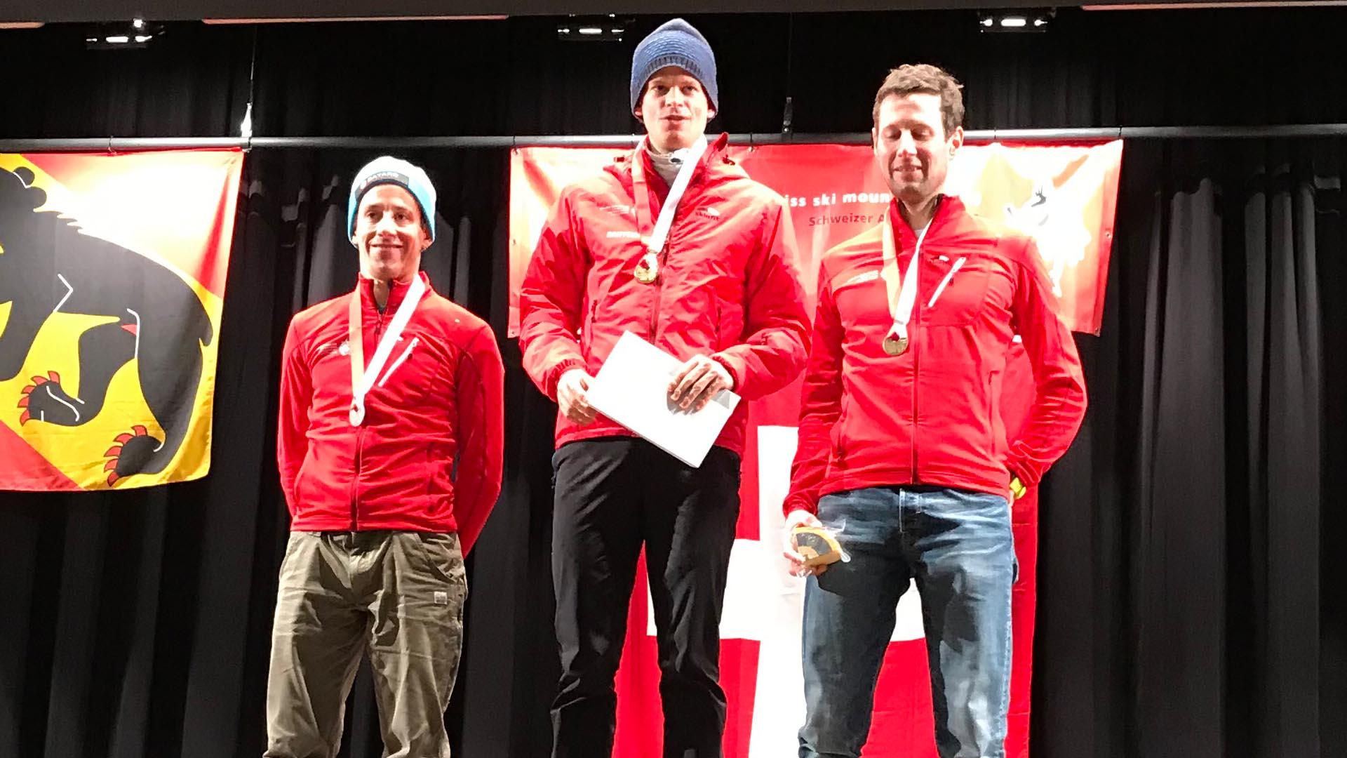 Martin Anthamatten (l.) holt die Silbermedaille im Einzelrennen und im ...