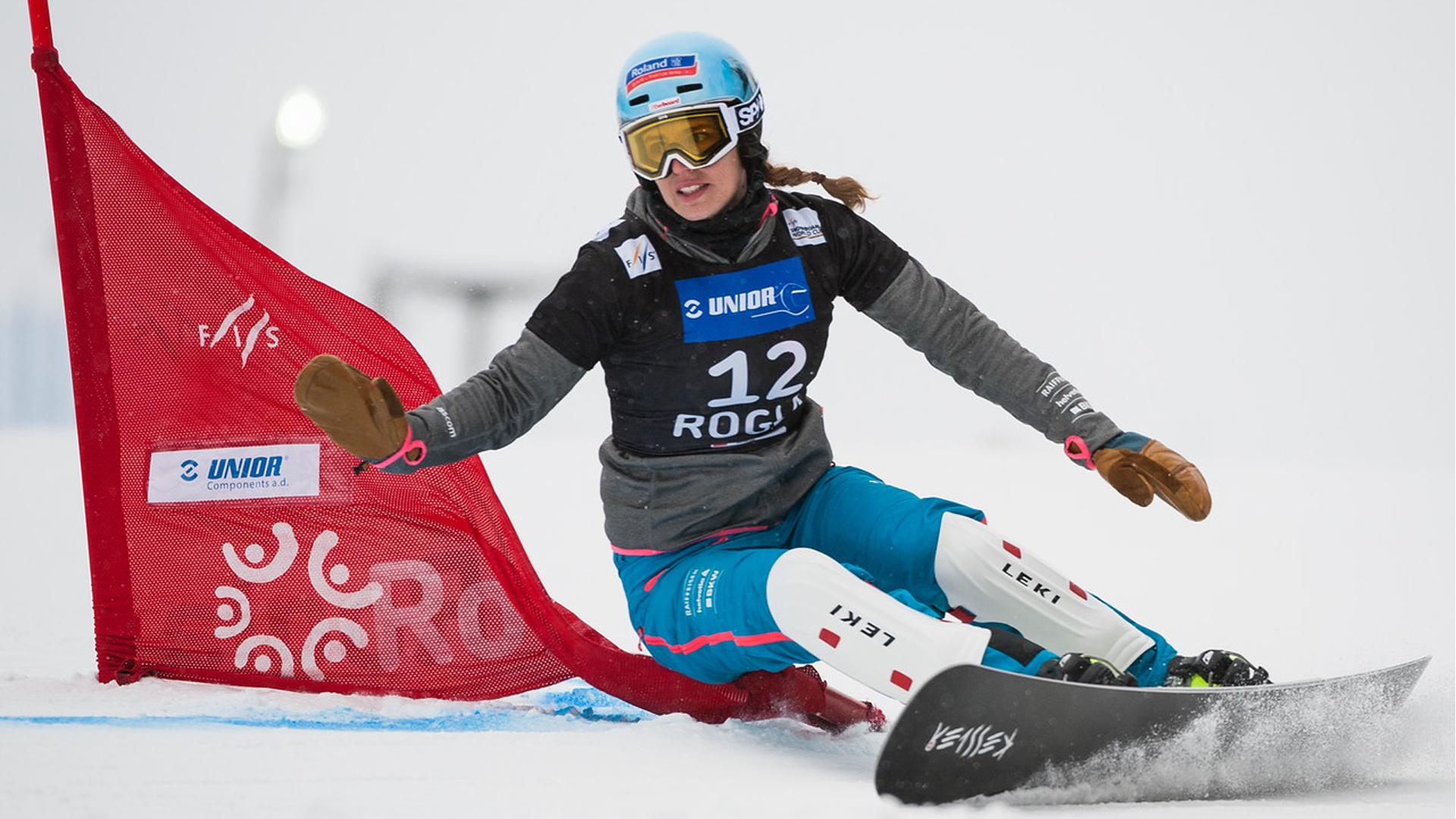 Die Oberwalliserin Patrizia Kummer kämpft sich am Weltcup Parallel ...