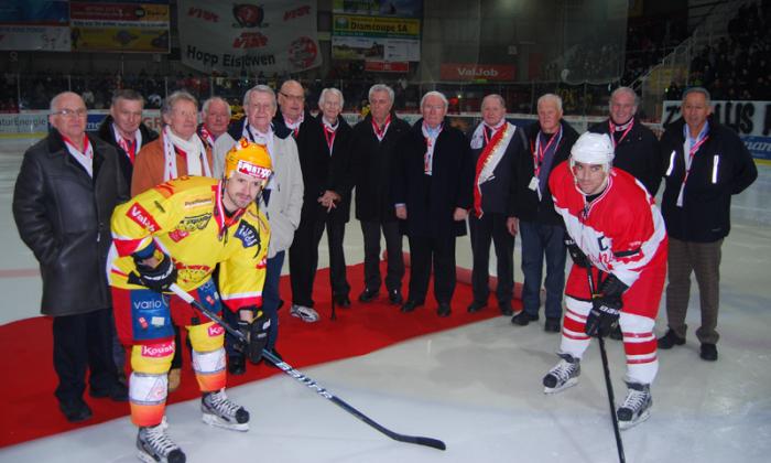 Vor dem 5. Walliser Derby wurde die damalige Meistermannschaft 1962 des ...