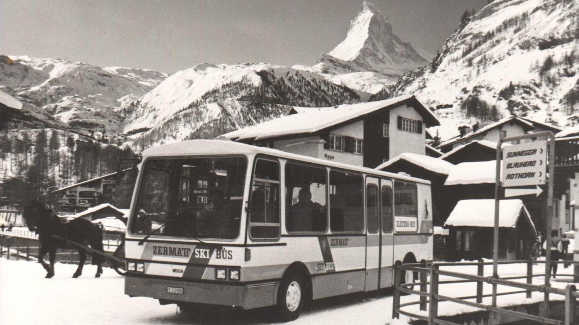 Der erste Elektro-Bus in Zermatt nahm 1988 seinen Betrieb auf. Zum 30 ...